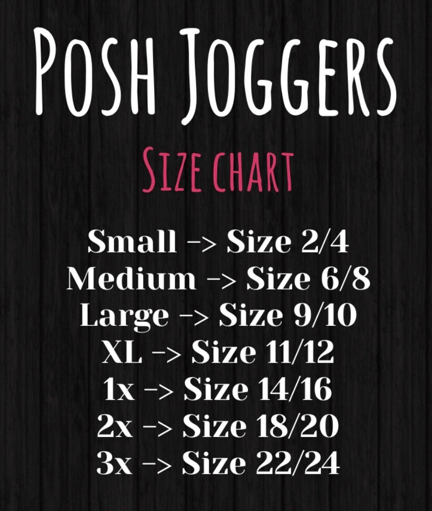 Size Chart – Posh Gal Leggings & More